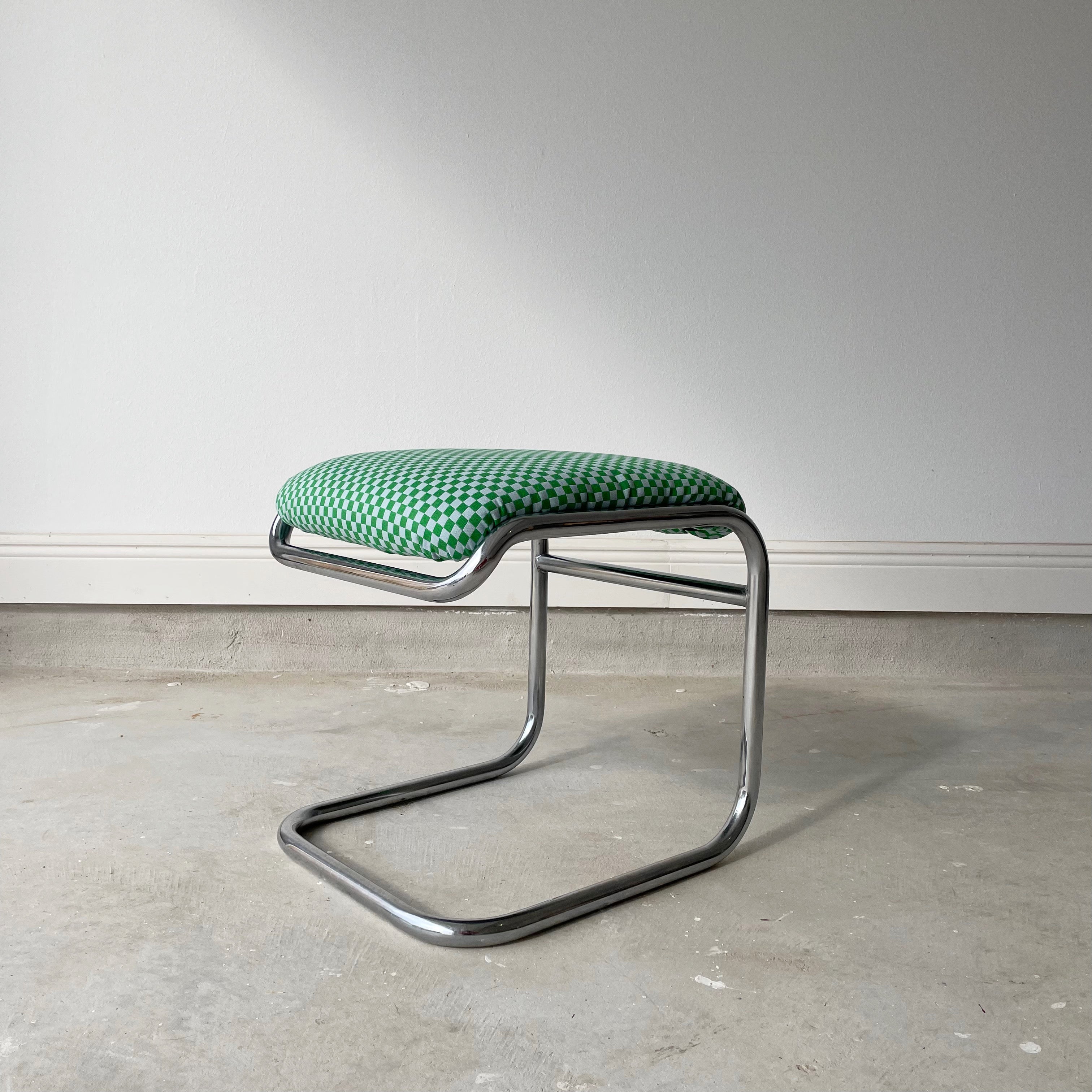 Mid-Century Modern Chrome Cantilever Footstool – ONHSI